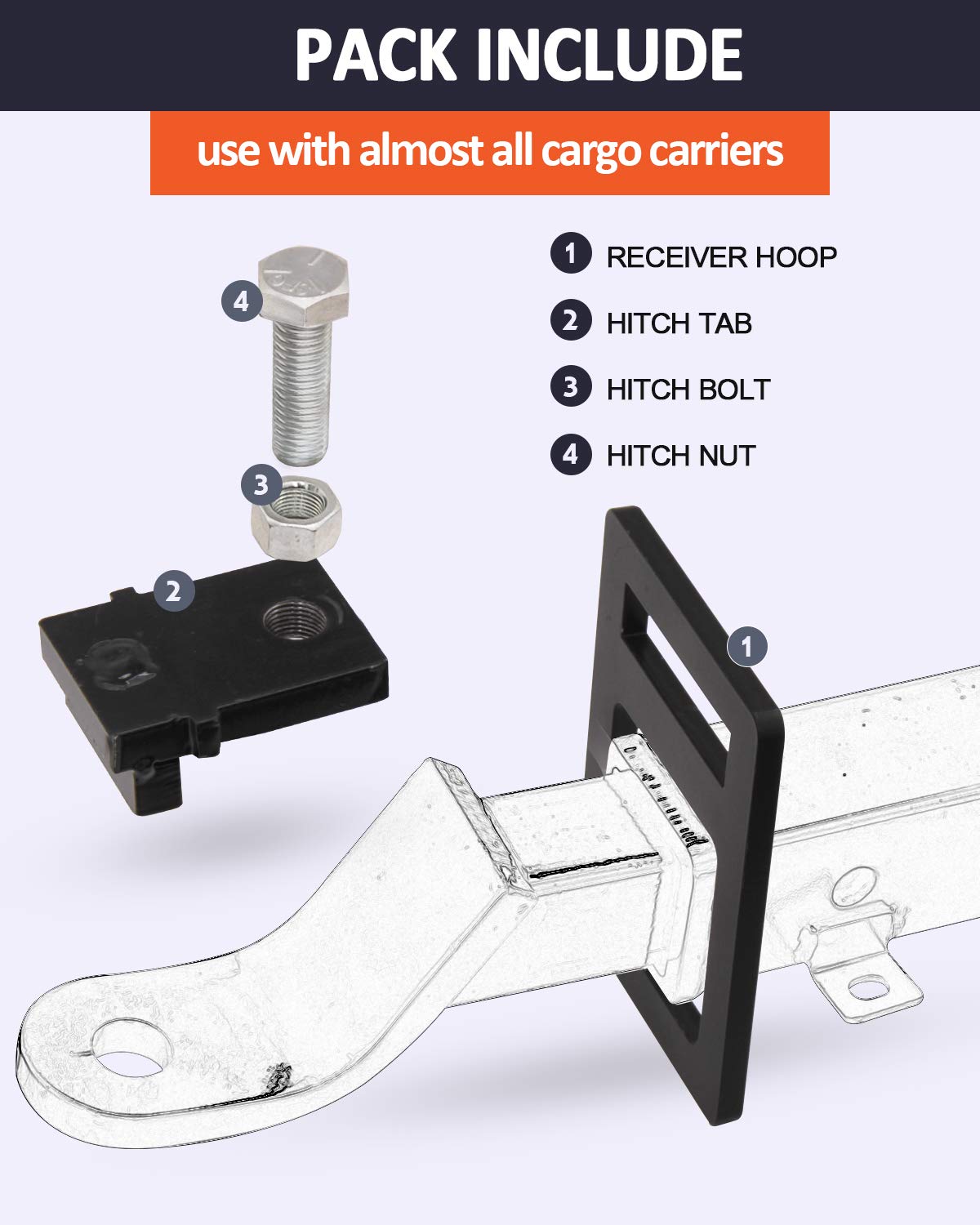 ELITEWILL 2" Heavy Duty Simple Hitch Tightener Clamp Anti Rattle Hitch Coupling Clamp