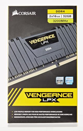 Corsair VENGEANCE LPX DDR4 RAM 32GB (2x16GB) 3200MHz CL16 Intel XMP 2.0 Computer Memory - Black (CMK32GX4M2E3200C16)