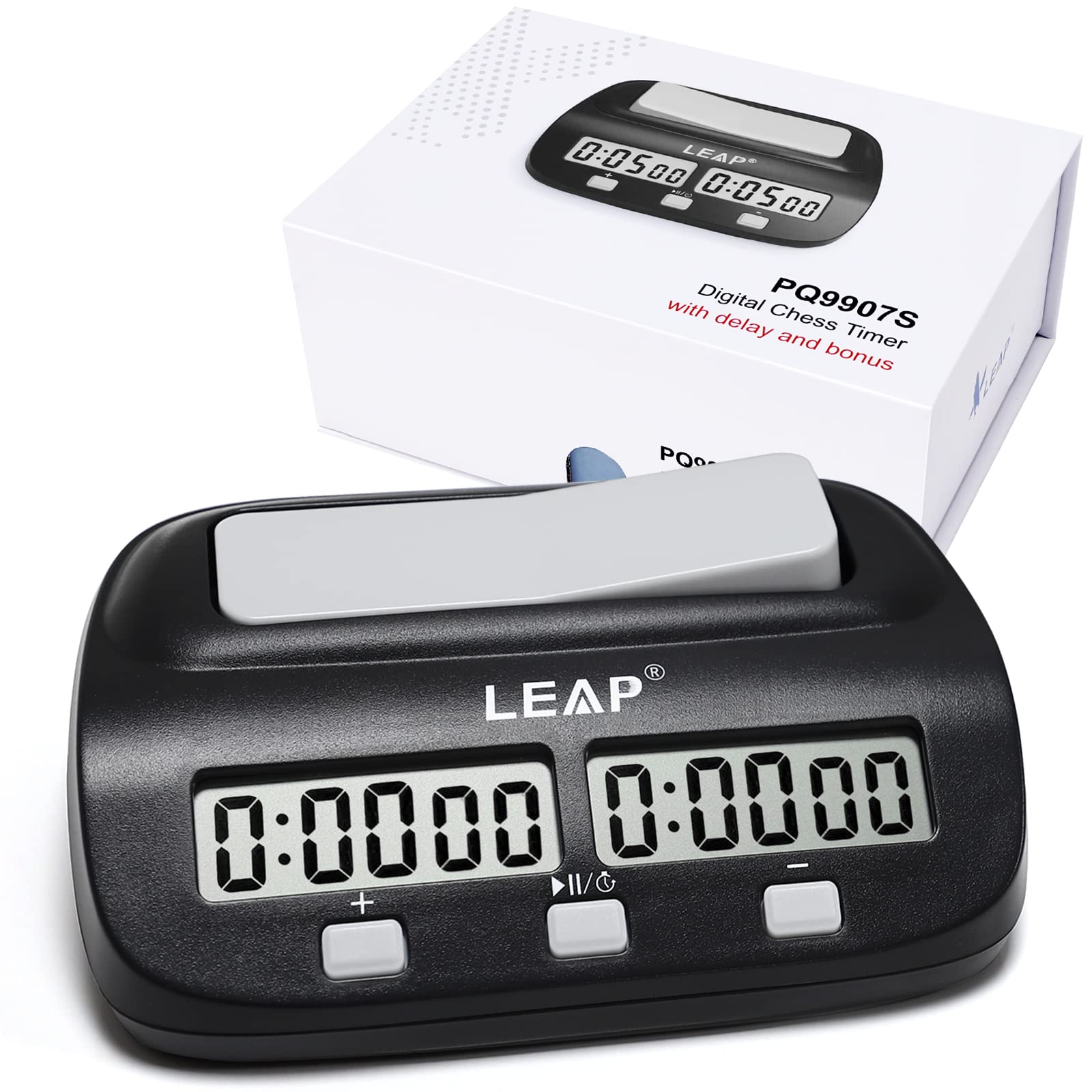 LEAP Chess Clock Digital Chess Timer Professional for Board Games Timer with Alarm Function Black (Official Store)