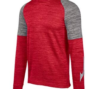 Mizuno Velocity Long Sleeve Crew, Red-Shade, Large