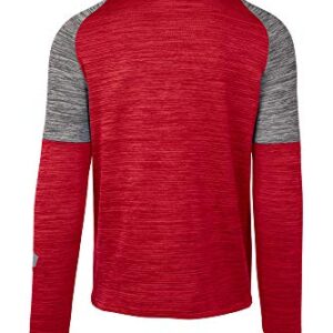 Mizuno Velocity Long Sleeve Crew, Red-Shade, Large