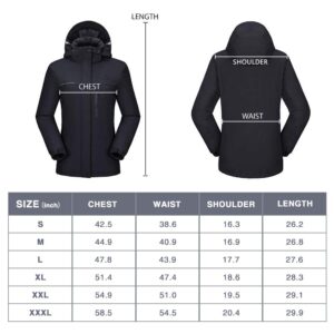 CAMEL CROWN Womens Ski Jacket Waterproof Snowboard Winter Snow Warm Ski Coat for Women New Black M