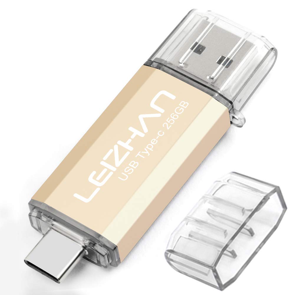 leizhan 256GB Type-C USB Flash Drive, USB C Photo Stick for Huawei P30 P20,Samsung Galaxy S10, S9, S8,LG G6, Google Pixel XL Thumb Drive