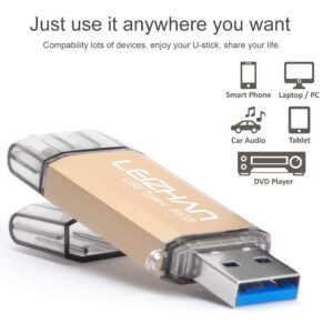 leizhan 256GB Type-C USB Flash Drive, USB C Photo Stick for Huawei P30 P20,Samsung Galaxy S10, S9, S8,LG G6, Google Pixel XL Thumb Drive