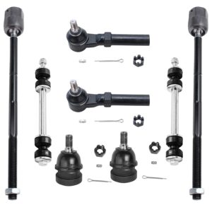 detroit axle - front 8pc suspension kit for 94-04 ford mustang, 2 sway bar end links 4 tie rod ends 2 lower ball joints 1994 1995 1996 1997 1998 1999 2000 2001 2002 2003 2004 replacement