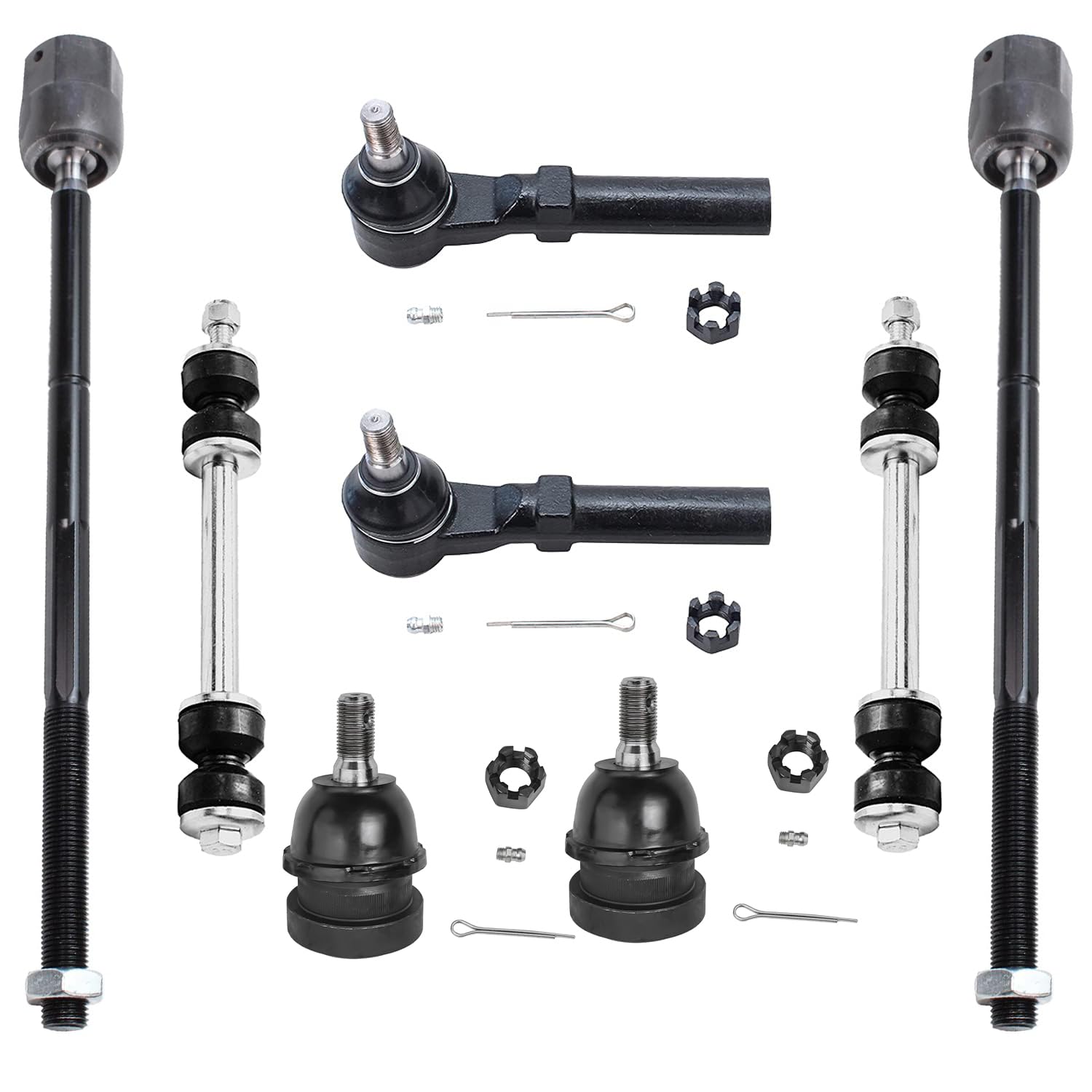 Detroit Axle - Front 8pc Suspension Kit for 94-04 Ford Mustang, 2 Sway Bar End Links 4 Tie Rod Ends 2 Lower Ball Joints 1994 1995 1996 1997 1998 1999 2000 2001 2002 2003 2004 Replacement