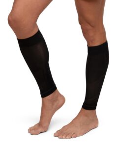 danish endurance graduated calf compression sleeves (solid black 1 pair, medium)