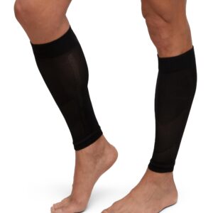 DANISH ENDURANCE Graduated Calf Compression Sleeves (Solid Black 1 Pair, Medium)