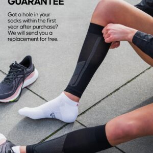 DANISH ENDURANCE Graduated Calf Compression Sleeves (Solid Black 1 Pair, Medium)