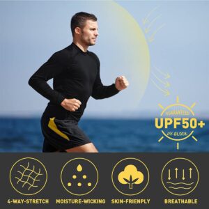 Men's Long Sleeve Shirts Lightweight UPF 50+ Sun Protection SPF T-Shirts Hiking Fishing Running(Grey L)