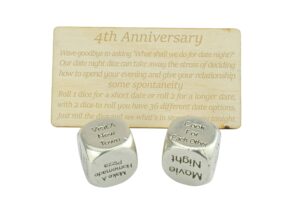 4 year anniversary metal date night dice - create a unique 4th anniversary date night