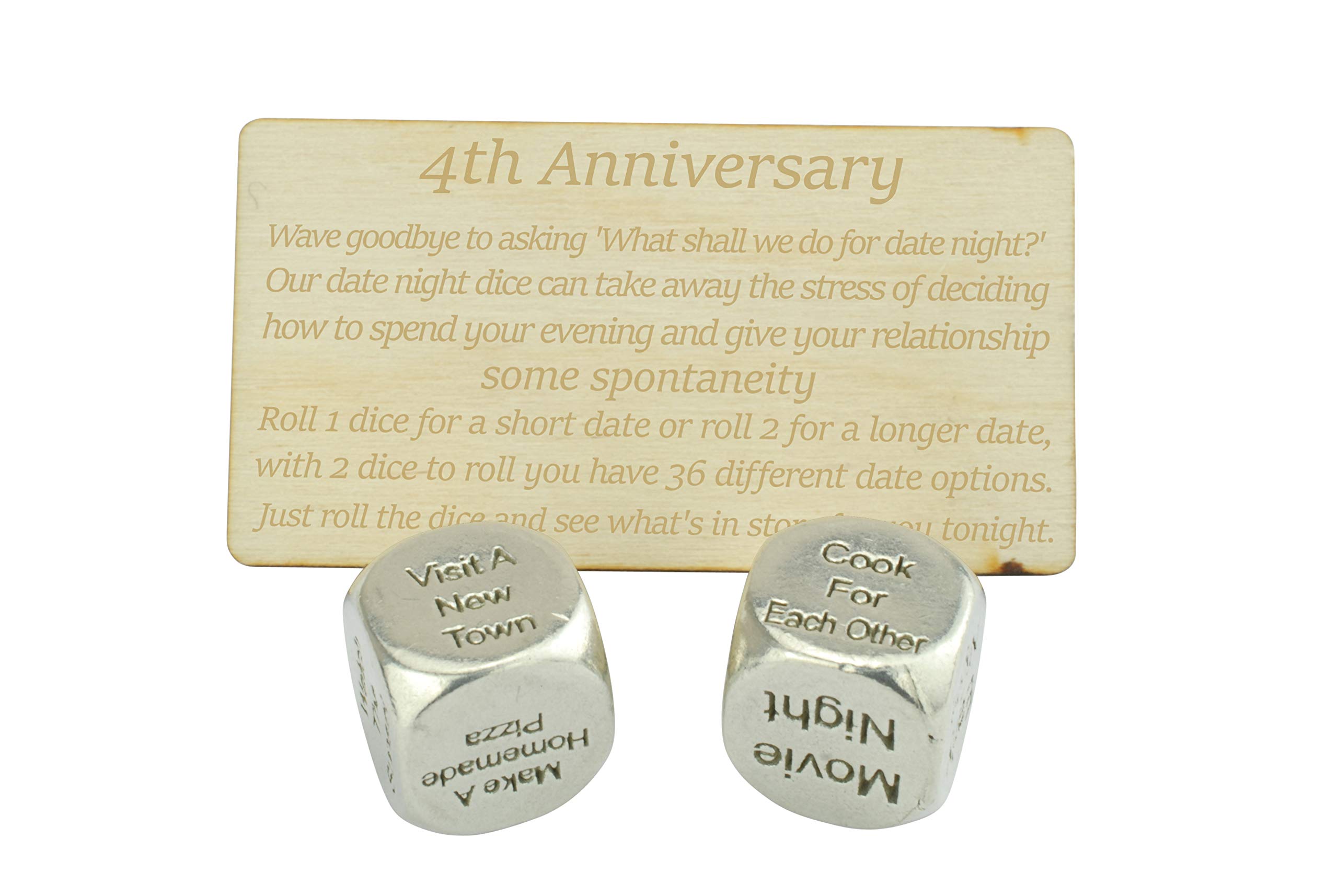 4 Year Anniversary Metal Date Night Dice - Create a Unique 4th Anniversary Date Night