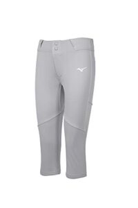 mizuno aero vent softball pant, grey, xx-large