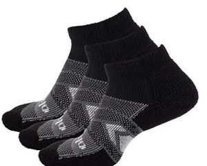 thorlos unisex-adult's wcmu work maximum cushion ankle sock, black/grey 3 pack(ankle), large