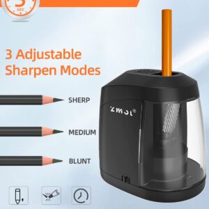 ZMOL Electric Pencil Sharpeners Battery Operated, Pencil Sharpener for Colored Pencils, Auto Stop for No.2/Colored Pencils(6-8mm),School/Classroom/Office(USB Cable Included)