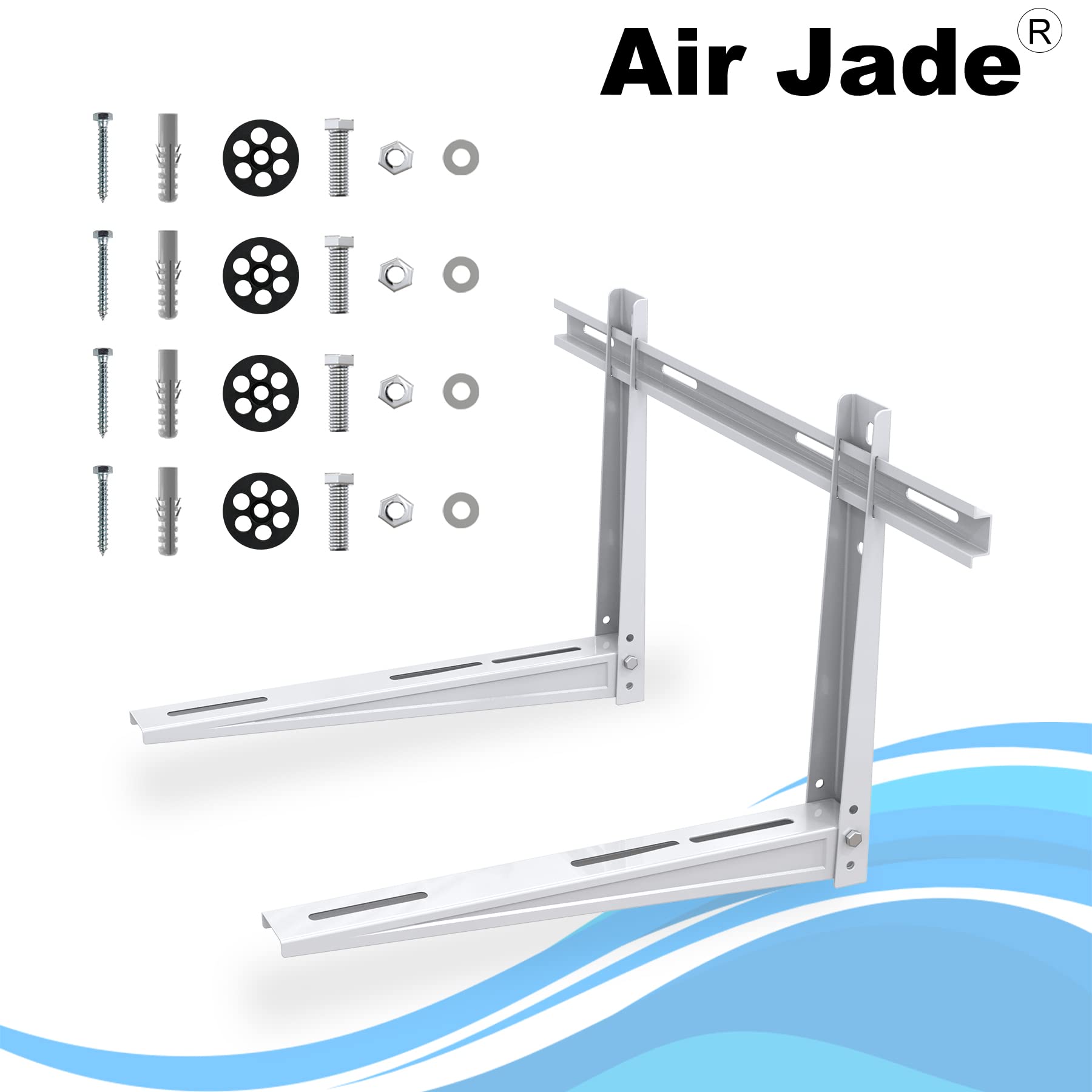 Air Jade Mini Split Bracket with Cross Bar, Heavy Duty Foldable Wall Mounting Bracket for Ductless Mini Split Air Conditioner Heat Pump Systems, 9000 to 18000 BTU, 280 lbs