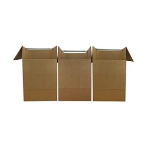 Amazon Basics Wardrobe Clothing Moving Boxes with Bar - 24" x 24" x 40", 3-Pack, Brown