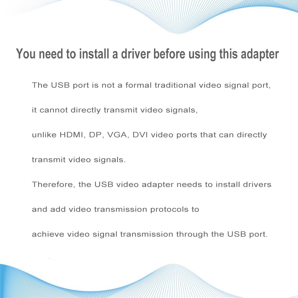 USB to VGA Adapter for Monitor, VGA to USB 3.0/2.0 Converter 1080P Multi-Display Video Cable for Laptop Desktop PC to Monitors, Projector, TV. (Not Support Chromebook)