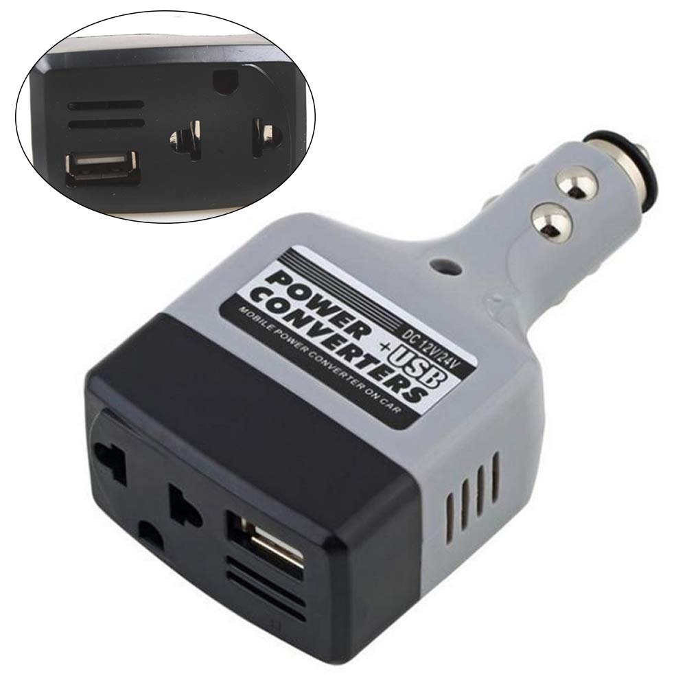 Durable Converter Charger - LTra5jCCun Portable DC 12V/24V to AC 220V USB Car Power Inverter Converter Charger Adapter