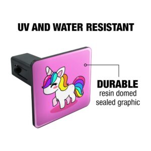 Cute Kawaii Rainbow Unicorn Chibi Tow Trailer Hitch Cover Plug Insert