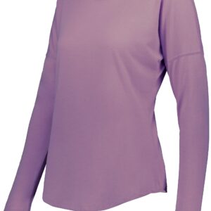 Augusta Sportswear Womens Lux Tri-Blend Long Sleeve Shirt, Light Lavender Heather, 3XL