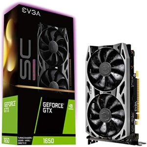 evga geforce gtx 1650 sc ultra gaming, 04g-p4-1057-kr, 4gb gddr5, dual fan, metal backplate