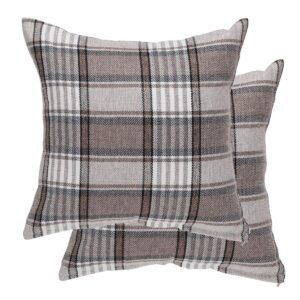 uxcell set of 2 buffalo check plaid throw pillow covers farmhouse decorative square pillow covers home decor gray