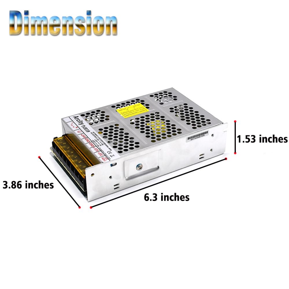 Arcity 5V 12V 24V Output Switching Power Supply Unit Adjustable for Video Multi Games Machine Console Cocktail CCTV Computer DIY New