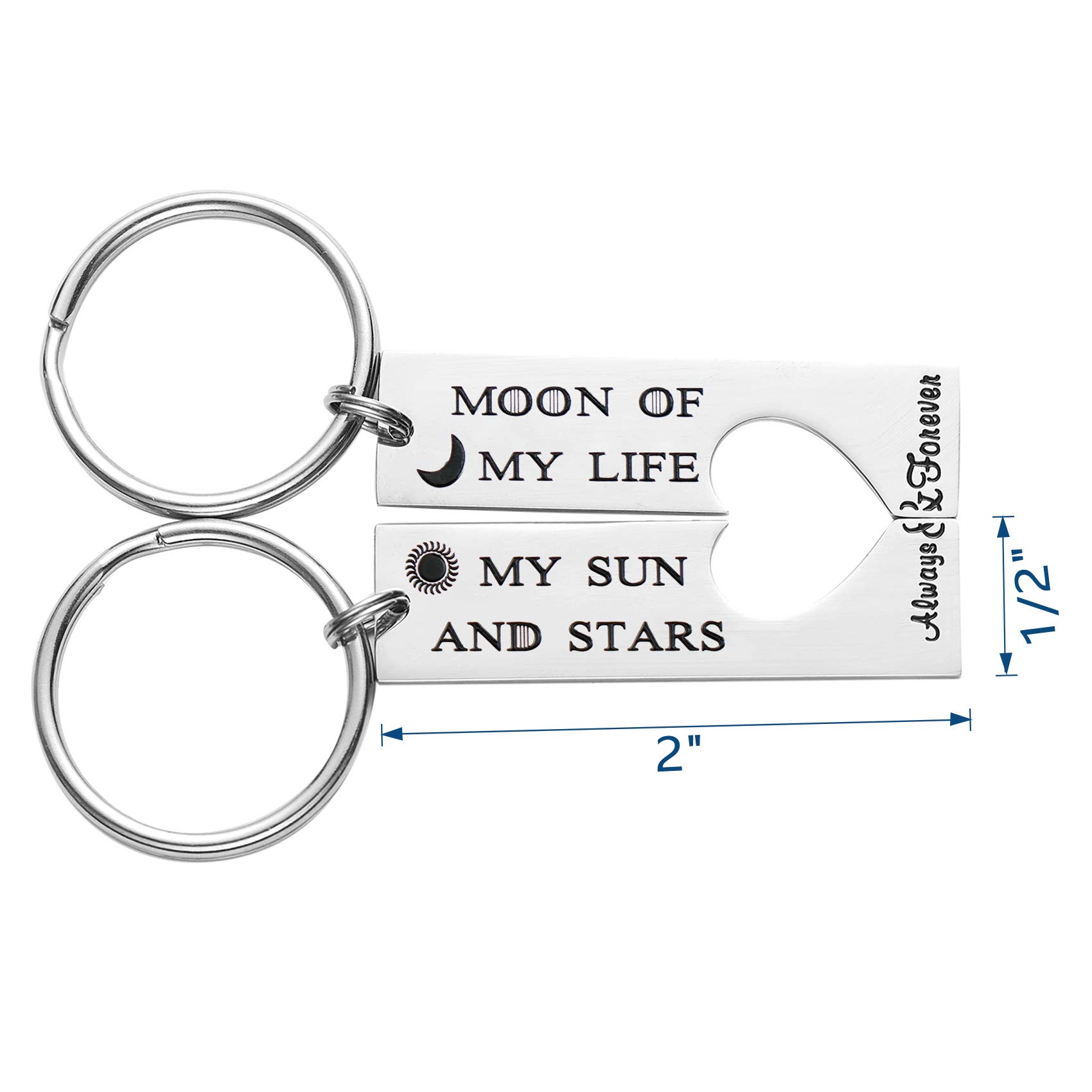 LParkin His and Her Keychains Moon of My Life My Sun and Stars Jalan Atthirari Anni Shekh Ma Shieraki Anni