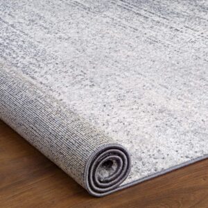 Antep Rugs Florida Collection Distressed Modern Abstract Polypropylene Indoor Area Rug (Grey, 5' x 7')