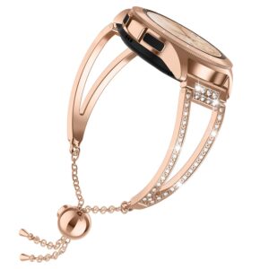 toyouths rose gold bling jewelry bracelet compatible with samsung galaxy watch band 4 40mm 44mm/watch 4 classic 42mm 46mm/watch 5 40mm 44mm/watch 5 pro 45mm/active 2 40mm 44mm/watch 3 41mm/20mm watch