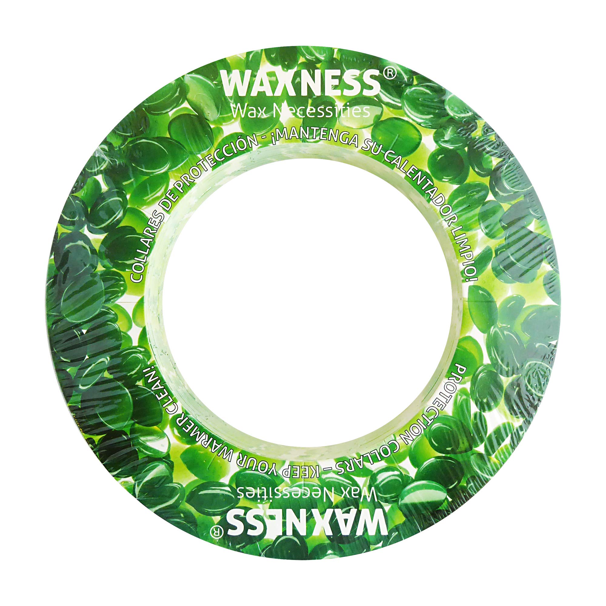 Waxness Waxing Protection Collars 50 Pack Green Fits Most 14-16 Ounces Tins and Pots