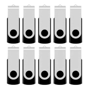 aiibe 2gb flash drive 10 pack bulk 2g usb flash drive thumb drive usb 2.0 memory stick data storage jump drives (2gb, 10 pack, black)