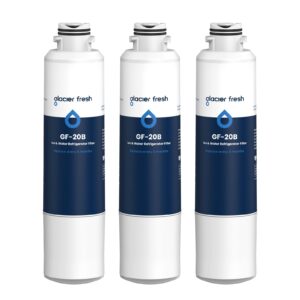 glacier fresh da29-00020b refrigerator water filter compatible with samsung da29-00020a/b, da29-00020b-1, haf-cin/exp, 46-9101, rf4267hars for french door fridge kitchen (3 pack)