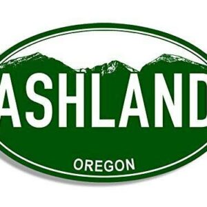 JR Studio 3x5 inch Green Mountain Oval Ashland Oregon Sticker (or rv Visit Logo) Vinyl Decal Sticker Car Waterproof Car Decal Bumper Sticker