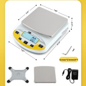 CGOLDENWALL Precision Lab Scale 5000gX0.01g Analytical Electronic Balance Digital Laboratory Scale Precision Jewelry Scales Kitchen Weighing Electronic Scales 0.01g Calibrated 110V (5000g, 0.01g)