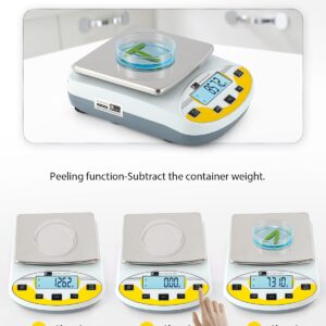 CGOLDENWALL Precision Lab Scale 5000gX0.01g Analytical Electronic Balance Digital Laboratory Scale Precision Jewelry Scales Kitchen Weighing Electronic Scales 0.01g Calibrated 110V (5000g, 0.01g)