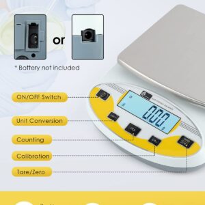 CGOLDENWALL Precision Lab Scale 5000gX0.01g Analytical Electronic Balance Digital Laboratory Scale Precision Jewelry Scales Kitchen Weighing Electronic Scales 0.01g Calibrated 110V (5000g, 0.01g)