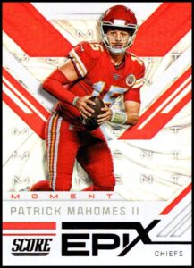 2019 score epix moment #3 patrick mahomes ii kansas city chiefs official nfl football trading card in raw (nm or better) condition