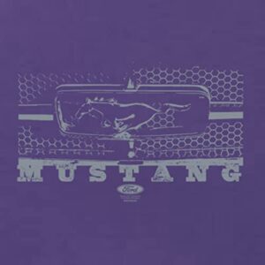 Vintage Ford Mustang Silver Honeycomb Grill Distressed Cars and Trucks Womens Junior Fit V-Neck Tee, Purple Rush, Medium