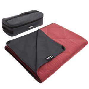 yeti lowlands blanket, multi-use blanket with travel bag, fireside red