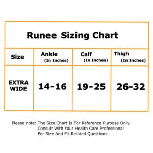 Runee Wide Thigh High Closed Toe Compression Stockings - 20-30mmHg Compression Designed For People With Wide Thigh And Calves (Black)