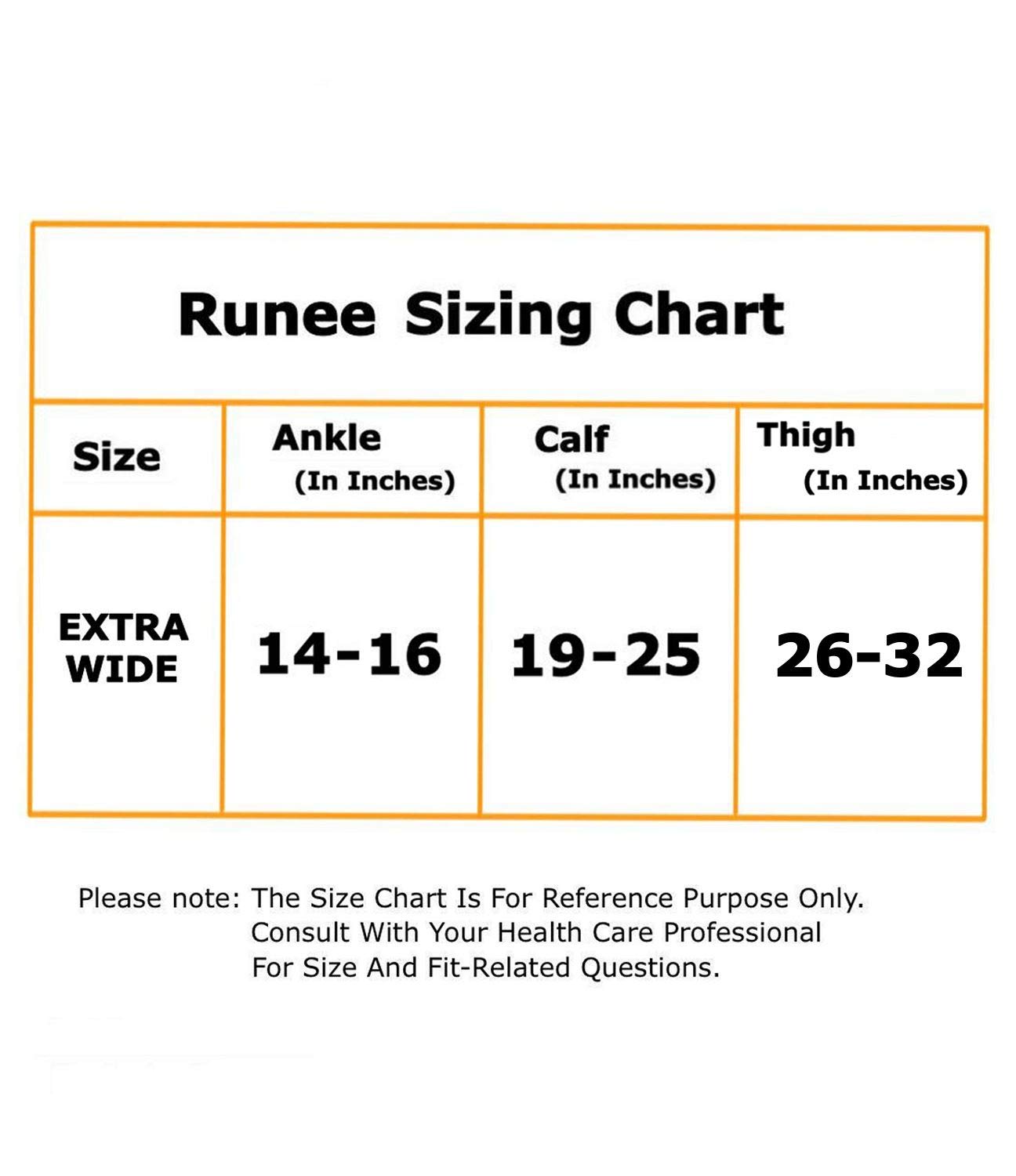 Runee Wide Thigh High Closed Toe Compression Stockings - 20-30mmHg Compression Designed For People With Wide Thigh And Calves (Black)