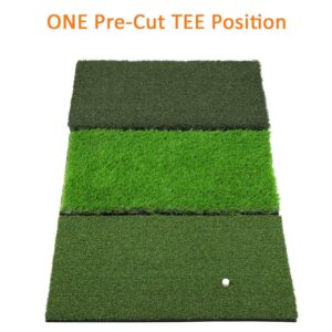 SkyLife 3-Turf Golf Hitting Grass Mat 24’’ x 37’’, Portable Training Fairway Rough TEE Turf, Driving Chipping Putting Golf Equipment, Home Backyard Garage Outdoor Practice (XL 24’’ X 37’’)