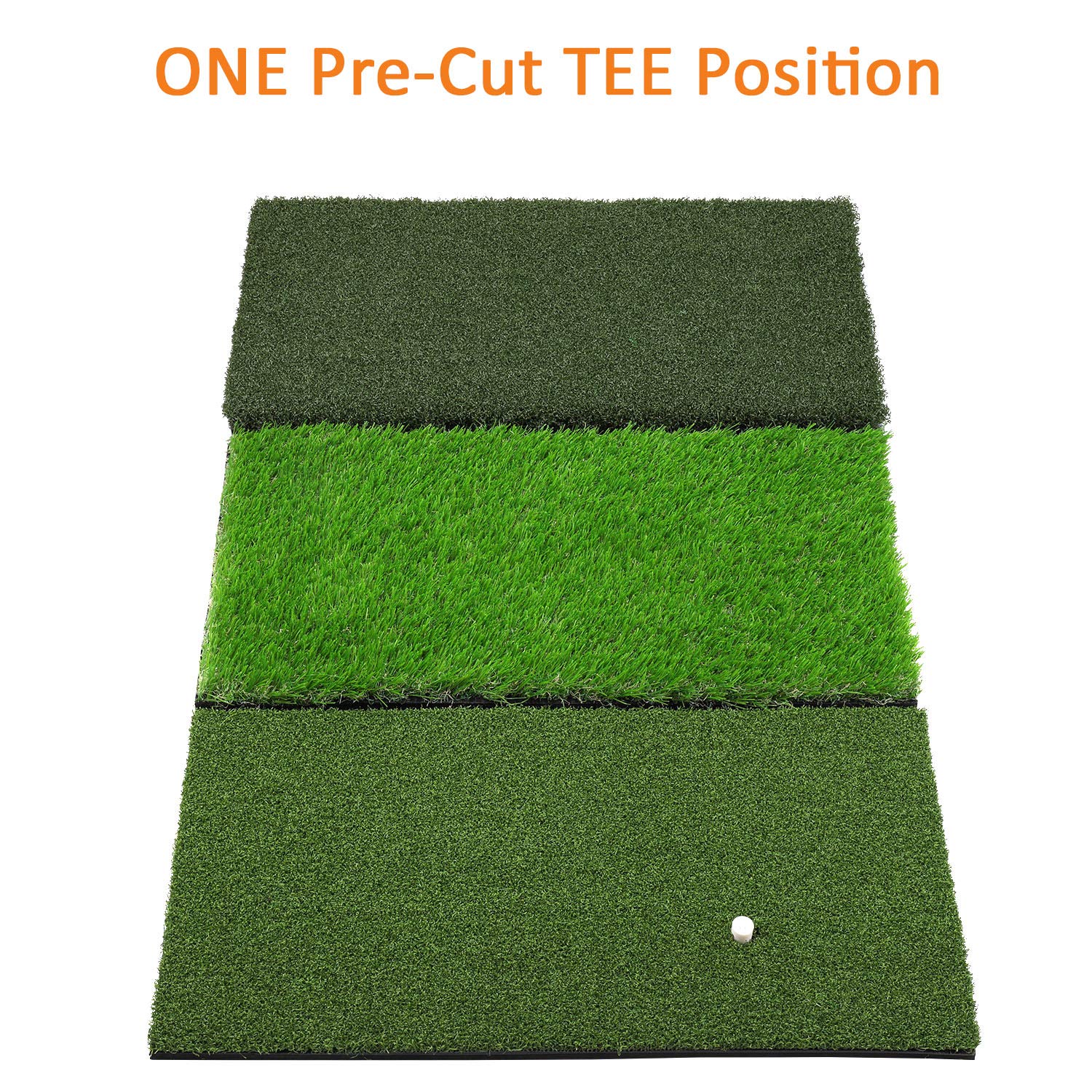 SkyLife 3-Turf Golf Hitting Grass Mat 24’’ x 37’’, Portable Training Fairway Rough TEE Turf, Driving Chipping Putting Golf Equipment, Home Backyard Garage Outdoor Practice (XL 24’’ X 37’’)