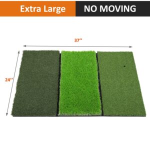 SkyLife 3-Turf Golf Hitting Grass Mat 24’’ x 37’’, Portable Training Fairway Rough TEE Turf, Driving Chipping Putting Golf Equipment, Home Backyard Garage Outdoor Practice (XL 24’’ X 37’’)