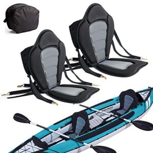 2 pack of kayak seat deluxe padded canoe backrest seat sit on top cushioned back support sup paddle board seats with detachable storage bag 4 adjustable straps for kayaking canoeing rafting fishing