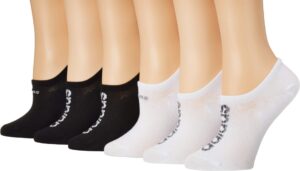 adidas women's superlite linear super no show socks (6-pair), white/light onix/onix black/white/light onix, medium