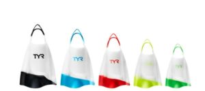 tyr hydroblade swim training fins, clear, large