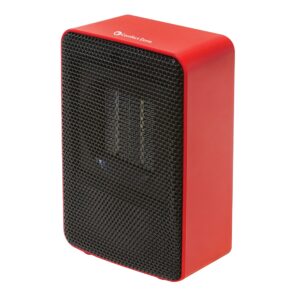 comfort zone cz410rd low power 200 watt portable ceramic desktop heater w/fan, red